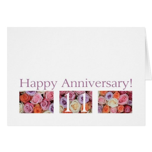11th Wedding Anniversary Card Pastel Roses Zazzle 11th Wedding Anniversary Card Pastel Roses Zazzle