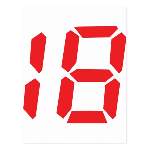 18 eighteen red alarm clock digital number postcard | Zazzle 18 eighteen red alarm clock digital number postcard | Zazzle
