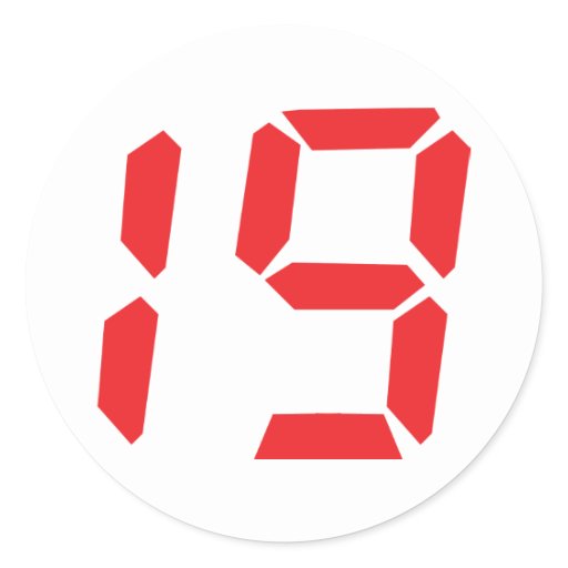 19 nineteen red alarm clock digital number sticker | Zazzle 19 nineteen red alarm clock digital number sticker | Zazzle