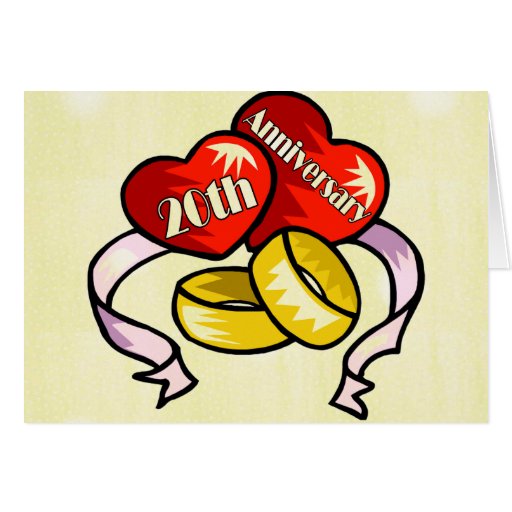 20th Wedding Anniversary Card Zazzle