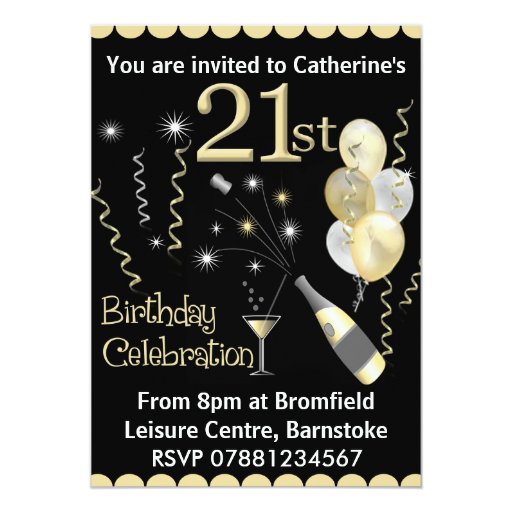 21st Birthday Party Invitations Black Gold Zazzle 21st Birthday Party Invitations Black Gold Zazzle