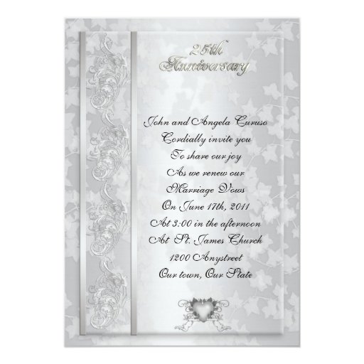 25th Anniversary Vow Renewal Invitation Zazzle 25th Anniversary Vow Renewal Invitation Zazzle