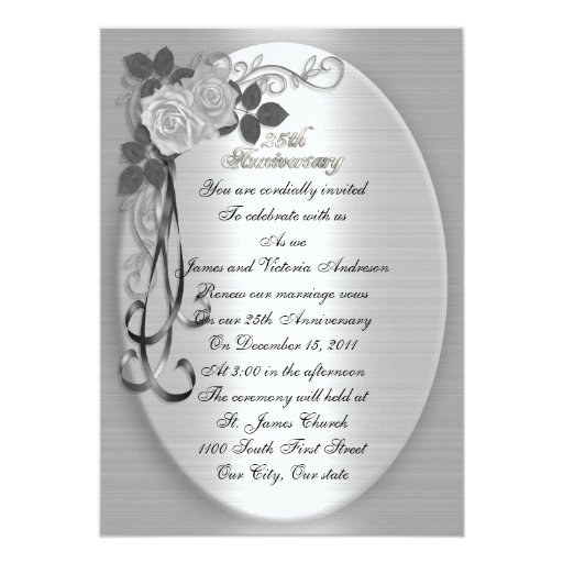 25th Wedding Anniversary Vow Renewal White Roses Card Zazzle 25th Wedding Anniversary Vow Renewal White Roses Card Zazzle