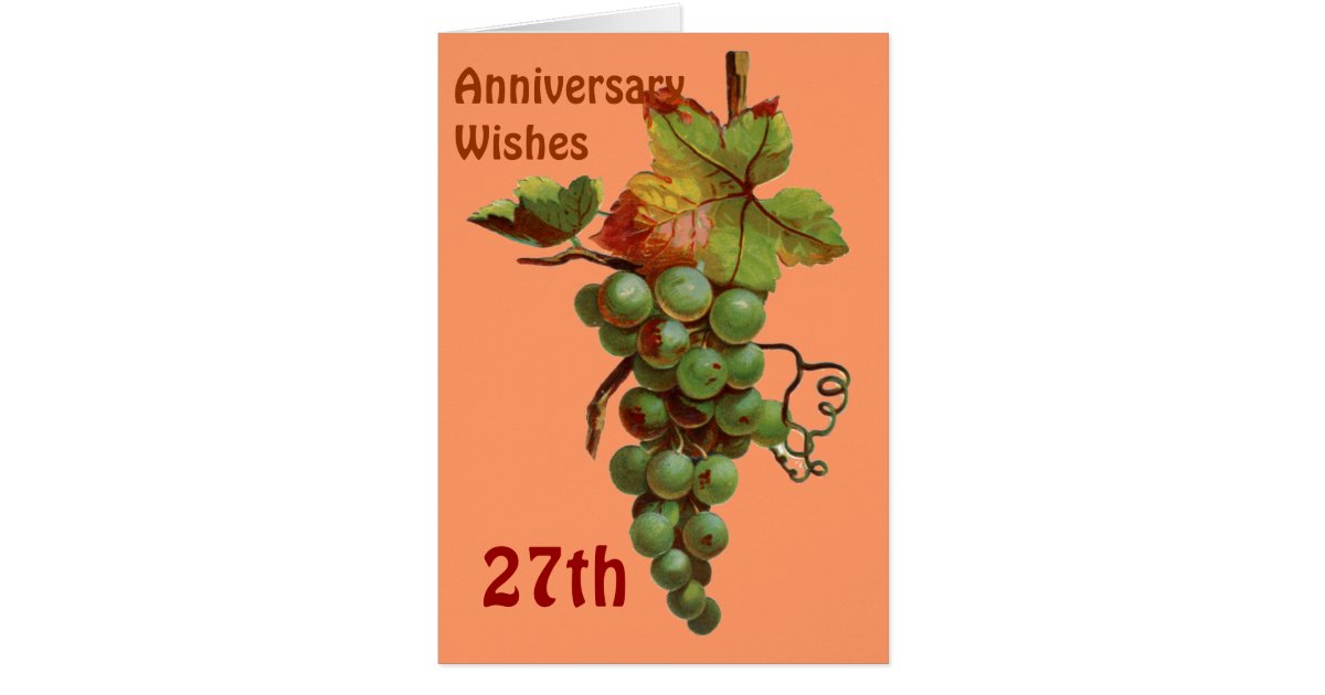 27th Anniversary Wishes Customiseable Card Zazzle 27th Anniversary Wishes Customiseable Card Zazzle