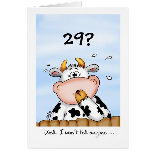 29th Birthday Humorous Card With Surprised Cow Zazzle 29th Birthday Humorous Card With Surprised Cow Zazzle
