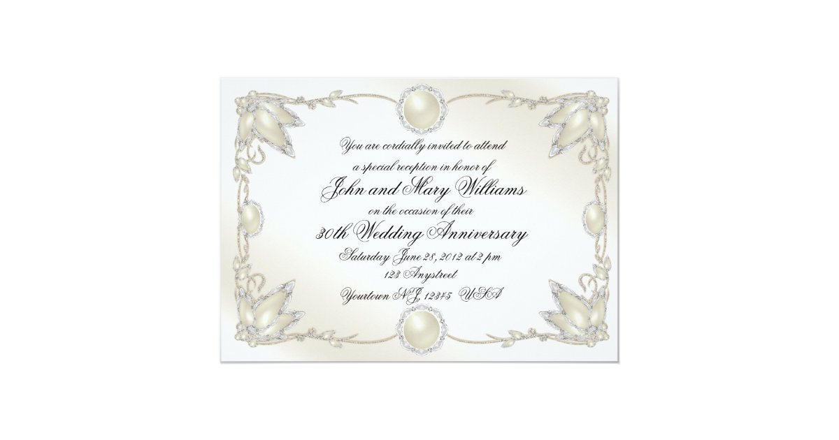 30th Wedding Anniversary Invitation Zazzle 30th Wedding Anniversary Invitation Zazzle