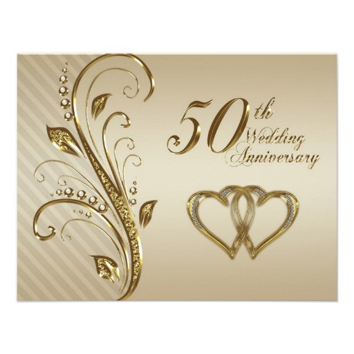 50th Wedding Anniversary Invitation Card 4 25 X 5 5 Invitation Card 