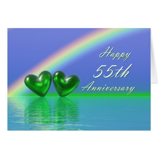 55th Anniversary Emerald Hearts Greeting Card Zazzle 55th Anniversary Emerald Hearts Greeting Card Zazzle
