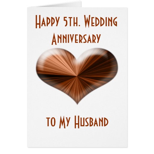 5th Wedding Anniversary Card To Husband And Wife Zazzle