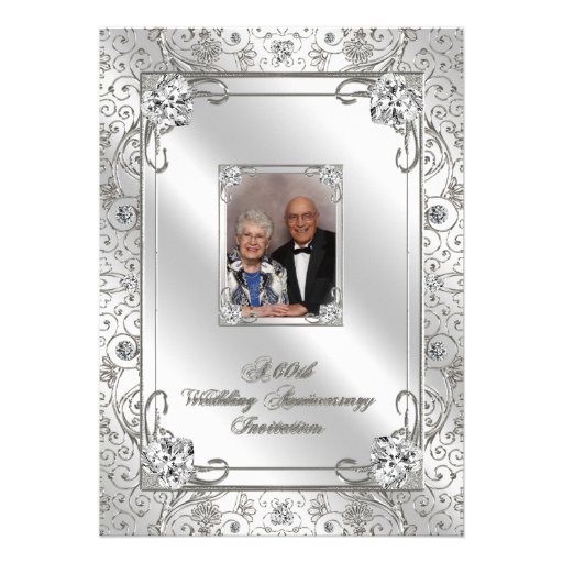 60th Wedding Anniversary Photo Invitation Card Zazzle