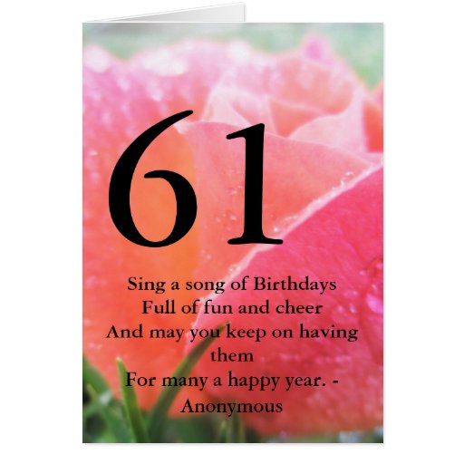 61st Birthday Greeting Card