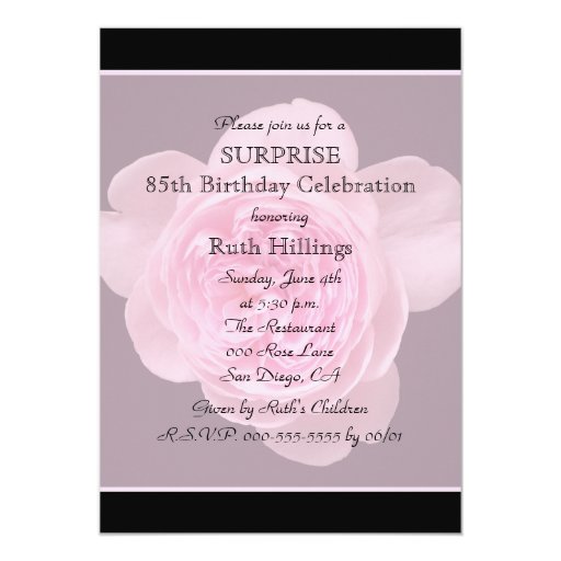 85th Surprise Birthday Party Invitation Rose Zazzle 85th-surprise-birthday-party-invitation-rose-zazzle