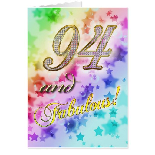 94th birthday for someone Fabulous Greeting Card 94th birthday for someone Fabulous Greeting Card