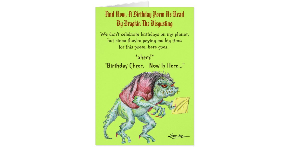 A Birthday Poem By Drapkin The Disgusting Card Zazzle a-birthday-poem-by-drapkin-the-disgusting-card-zazzle