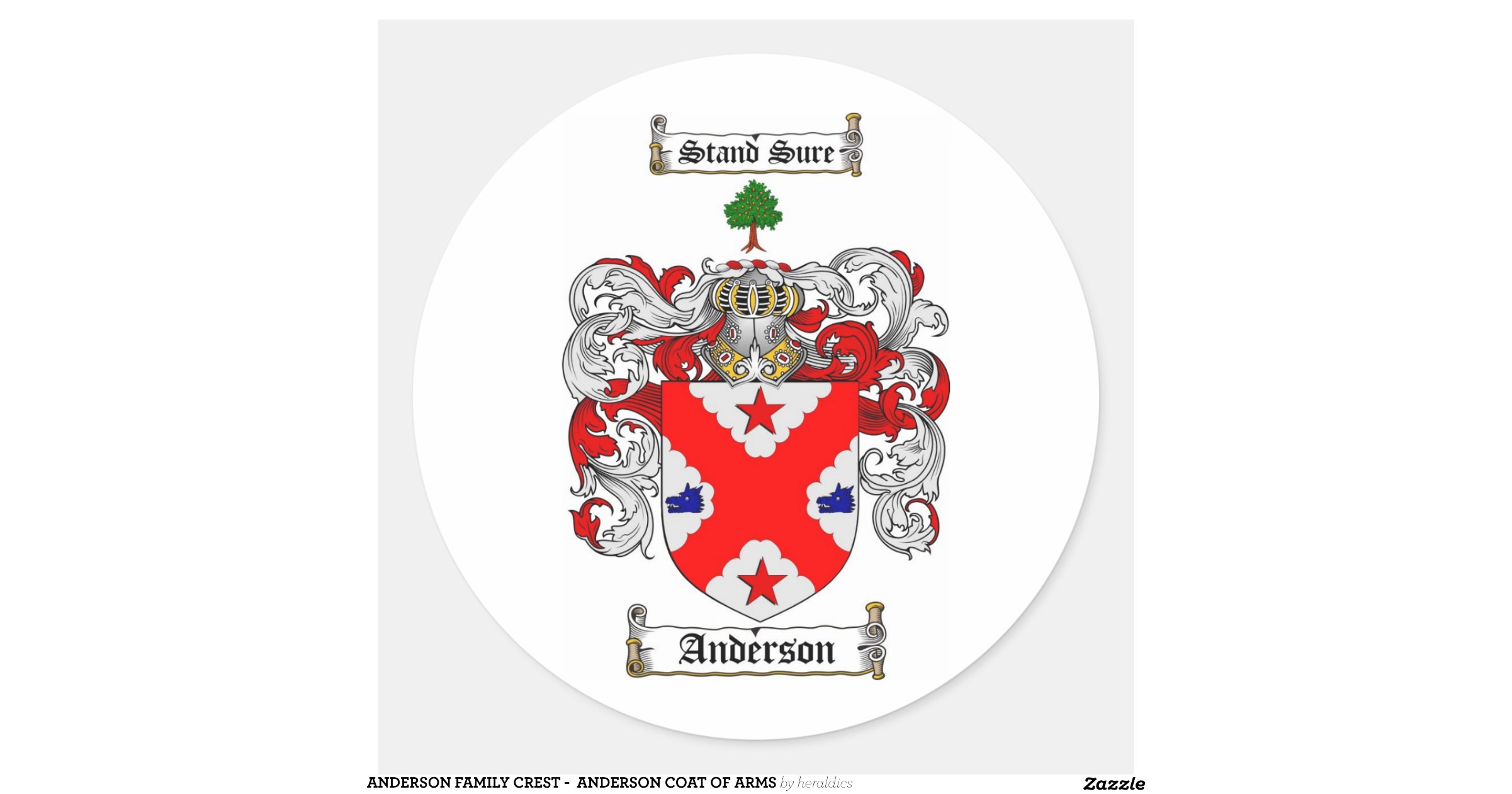 ANDERSON FAMILY CREST - ANDERSON COAT OF ARMS CLASSIC ROUND STICKER ... ANDERSON FAMILY CREST - ANDERSON COAT OF ARMS CLASSIC ROUND STICKER ...