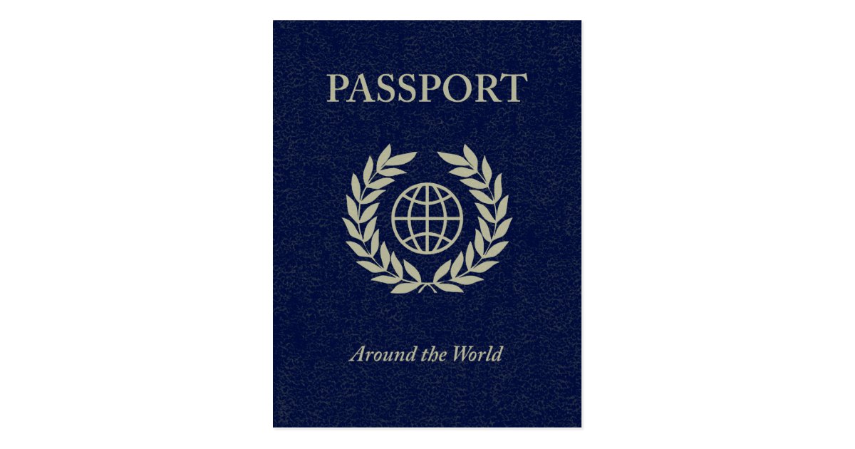 around the world : passport postcard | Zazzle