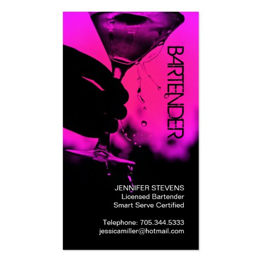 Bartender Business Card Template Free