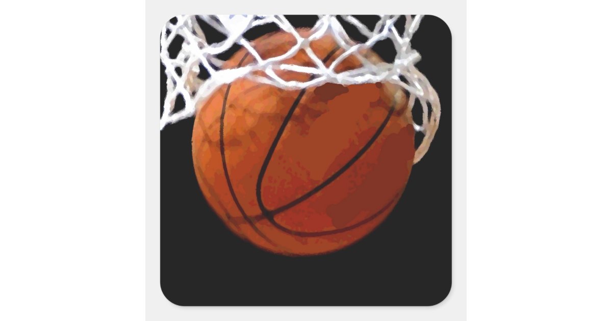 Basketball Square Sticker Zazzle Basketball Square Sticker Zazzle