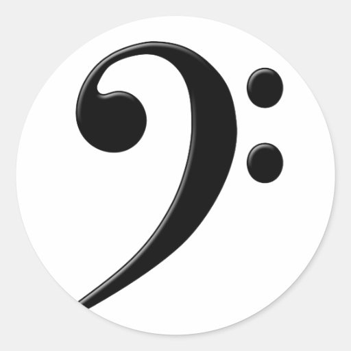 Bass Clef F Clef Music Symbol Classic Round Sticker Zazzle