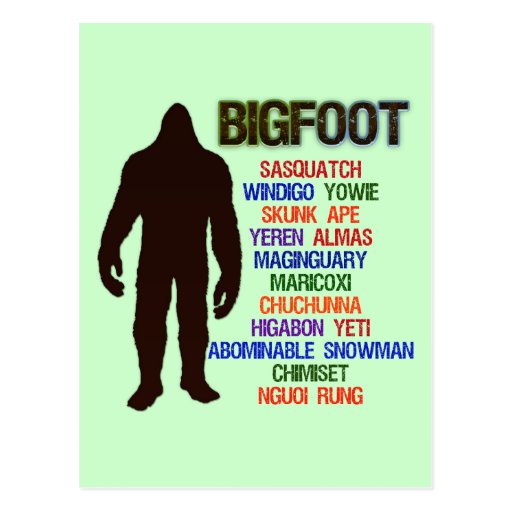 Bigfoot Names Postcard Zazzle Bigfoot Names Postcard Zazzle