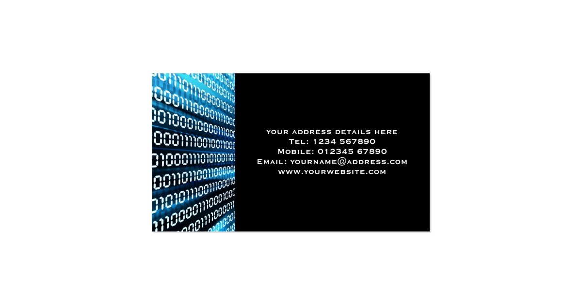 Binary Code Business Card Zazzle