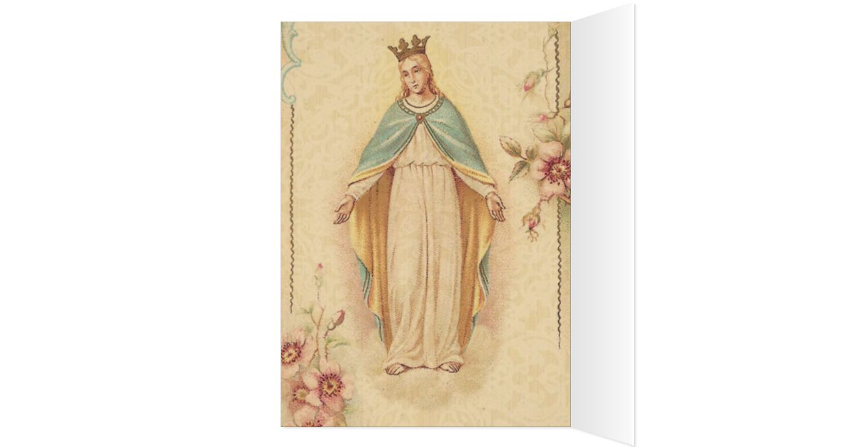 Birthday Blessings Blessed Virgin Mary Prayer Card Zazzle