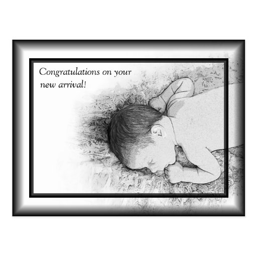 Black and White New Baby Congratulations Postcard | Zazzle