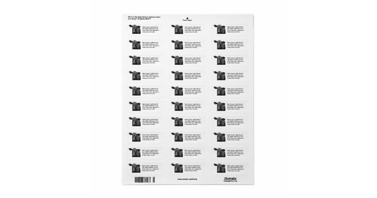 Black Angus Cattle Farm Or Ranch Sticker Label Zazzle