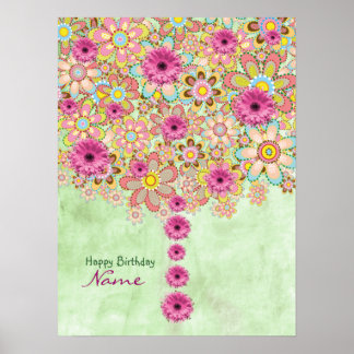 Happy Birthday Flower Posters | Zazzle