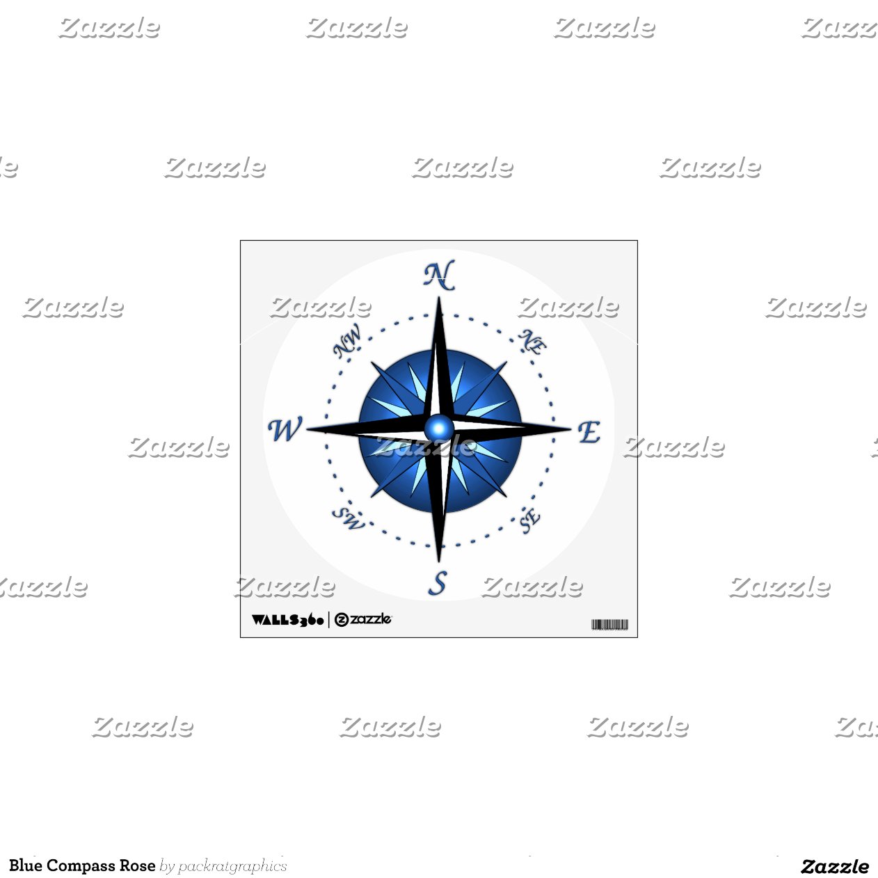 Blue Compass Rose Wall Decor Zazzle