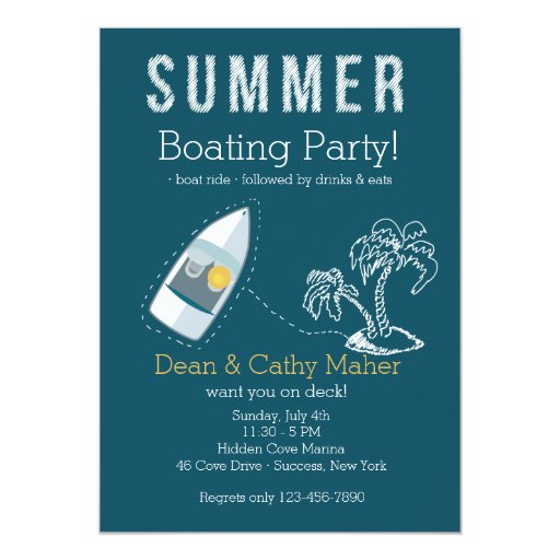Boat Ride Invitation Zazzle