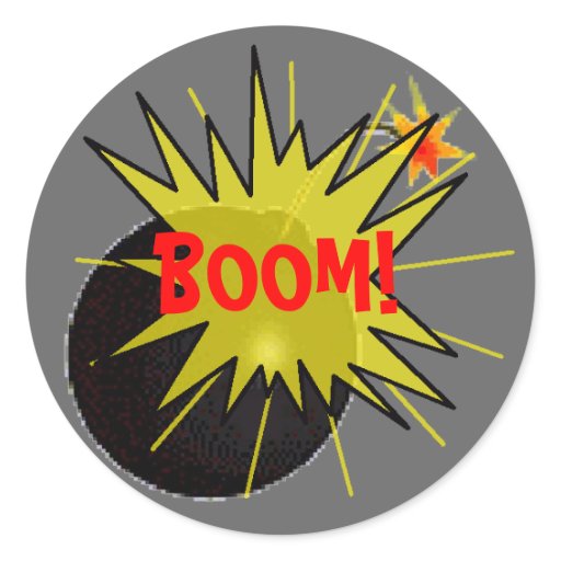 Boom Bomb Classic Round Sticker | Zazzle