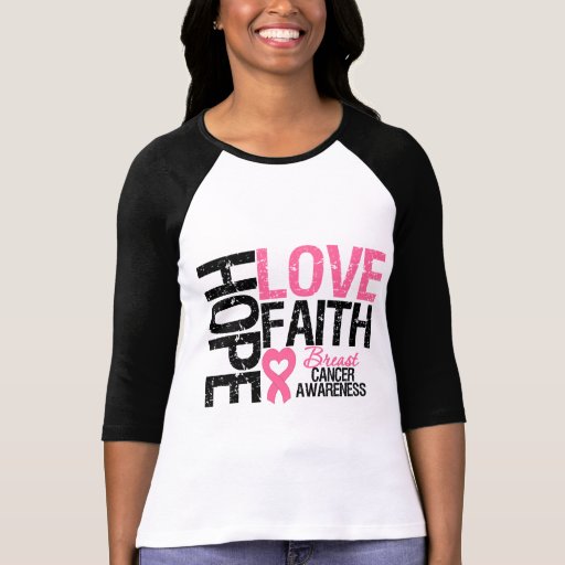 Breast Cancer Hope Love Faith T Shirt Zazzle
