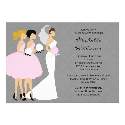 Bride And Bridesmaids Shower Invitation 5 X 7 Invitation Card Zazzle