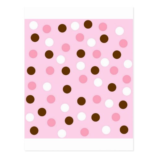 Brown & Pink Polka Dots Postcard | Zazzle