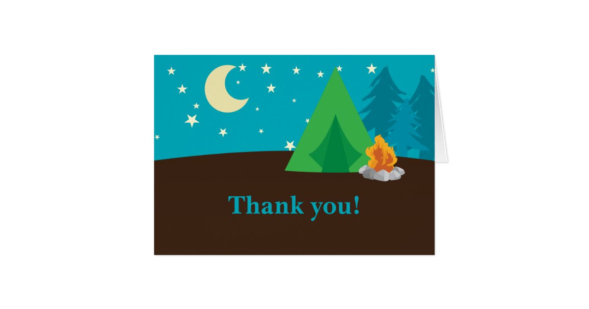Camping Party Thank You Notecards Card | Zazzle