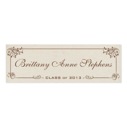 Canvas Graduation Name Card Insert Double Sided Mini Business Cards 