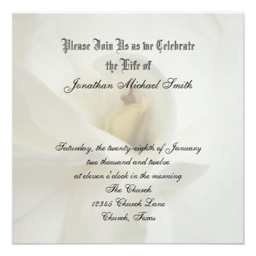 Celebration Of Life Invitation 5 25 Square Invitation Card Zazzle