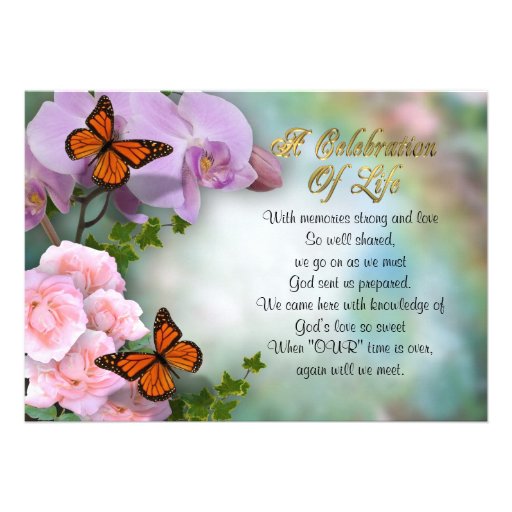 Celebration Of Life Invitation 5 X 7 Invitation Card Zazzle