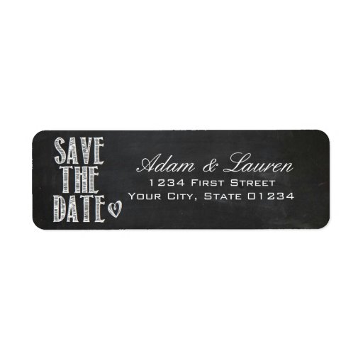 Chalkboard Save The Date Address Labels Zazzle