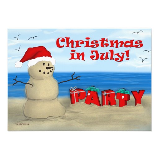 Christmas In July Party Invitations 5 X 7 Invitation Card Zazzle