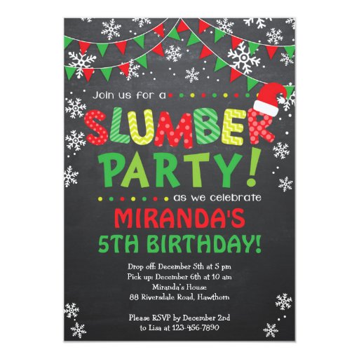 Christmas Slumber Party Invitation Zazzle christmas-slumber-party-invitation-zazzle