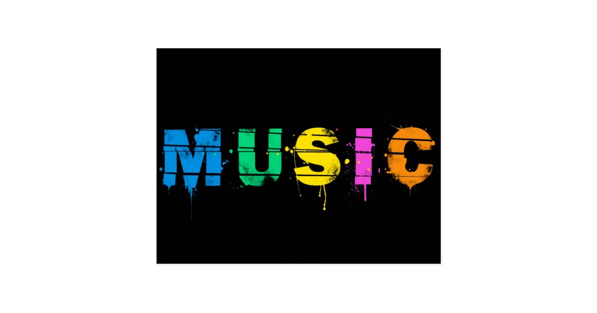Colorful Music Word Art Postcard Zazzle colorful-music-word-art-postcard-zazzle