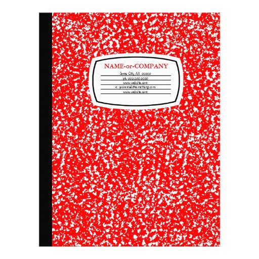 Composition Book Letterhead Template Zazzle