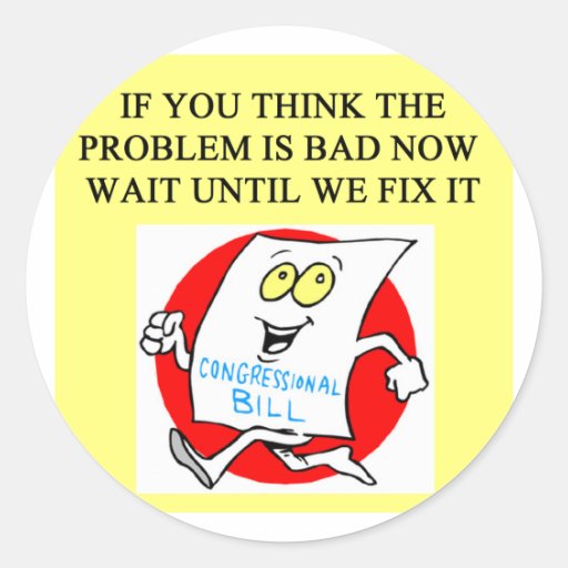 Congress Politics Government Sucks Classic Round Sticker Zazzle