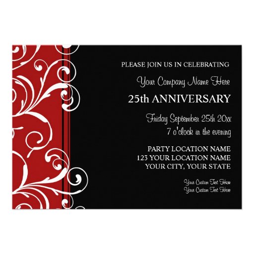 Corporate Anniversary Party Invitations 5 X 7 Invitation Card Zazzle