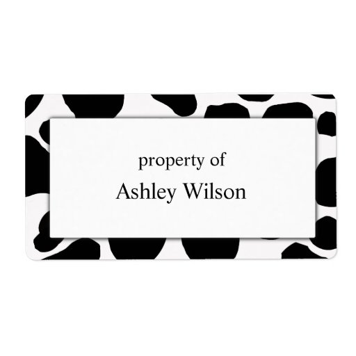 Cow Print Labels | Zazzle