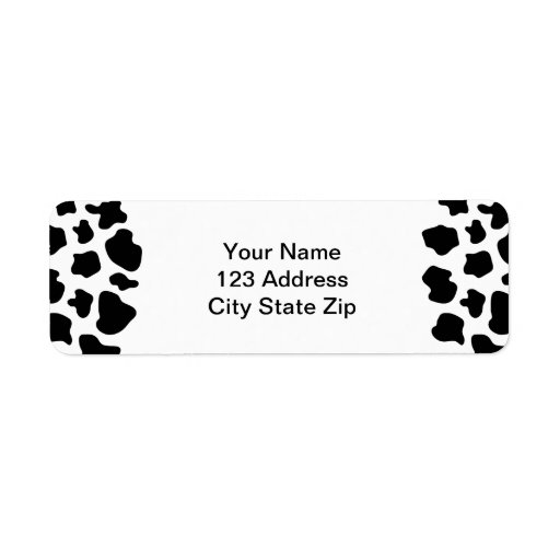 Cow spots pattern address label | animal print | Zazzle