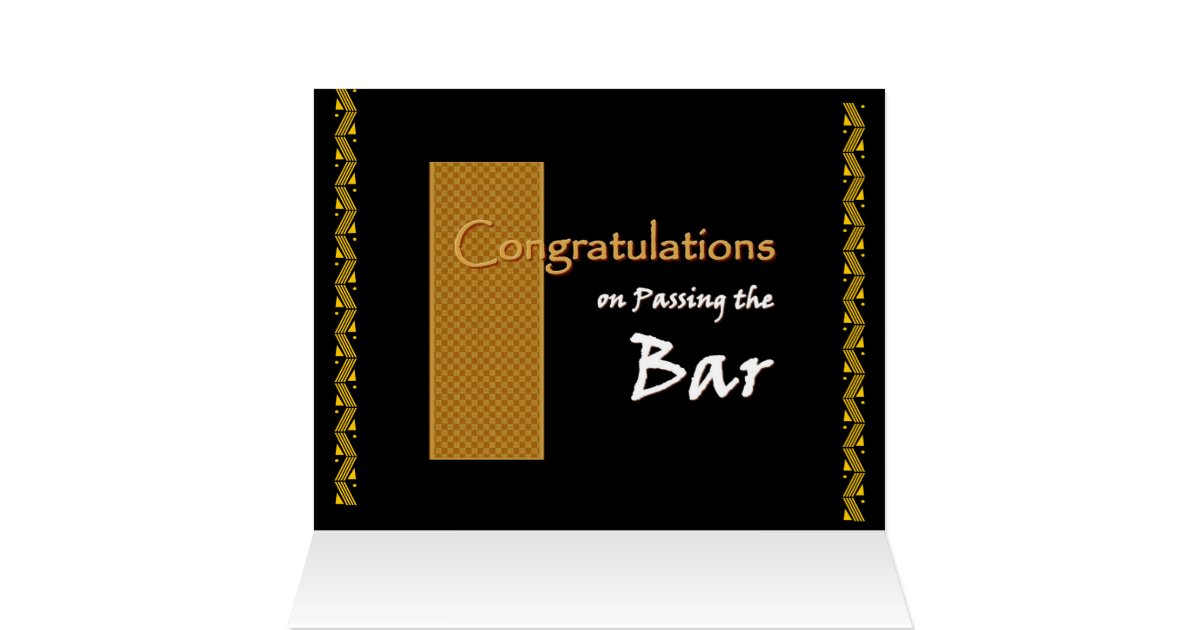Custom Name Congratulations Passing Bar Exam A01 Card Zazzle