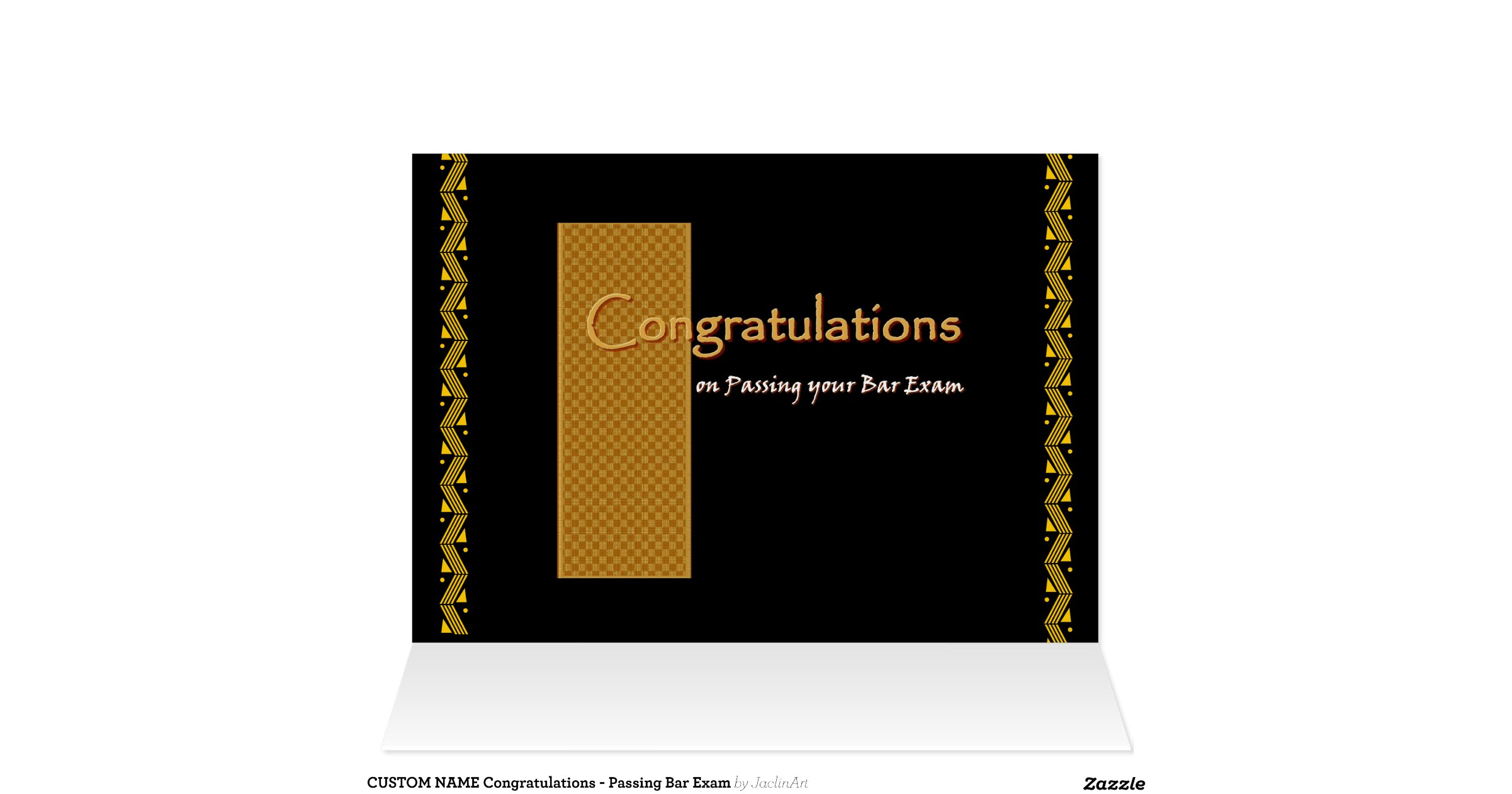 Custom Name Congratulations Passing Bar Exam Greeting Card Zazzle